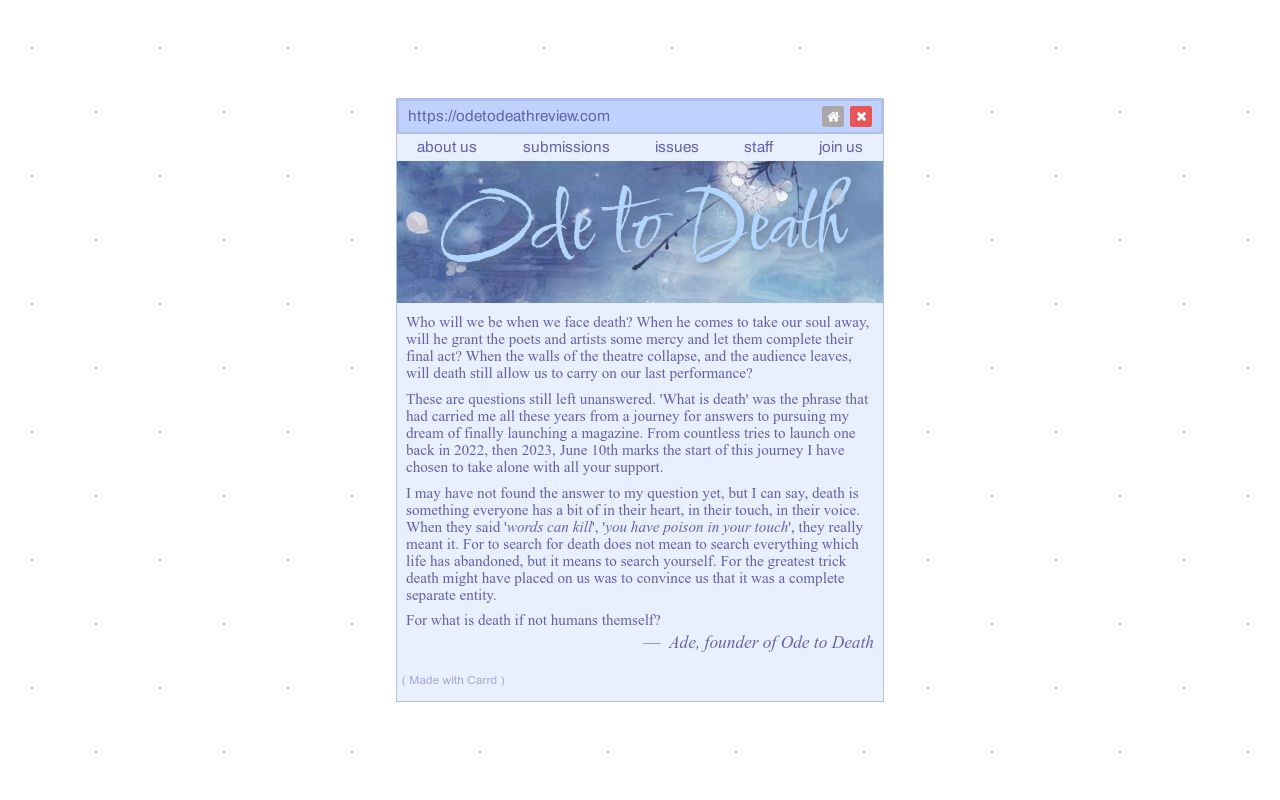 Ode to Death Review
